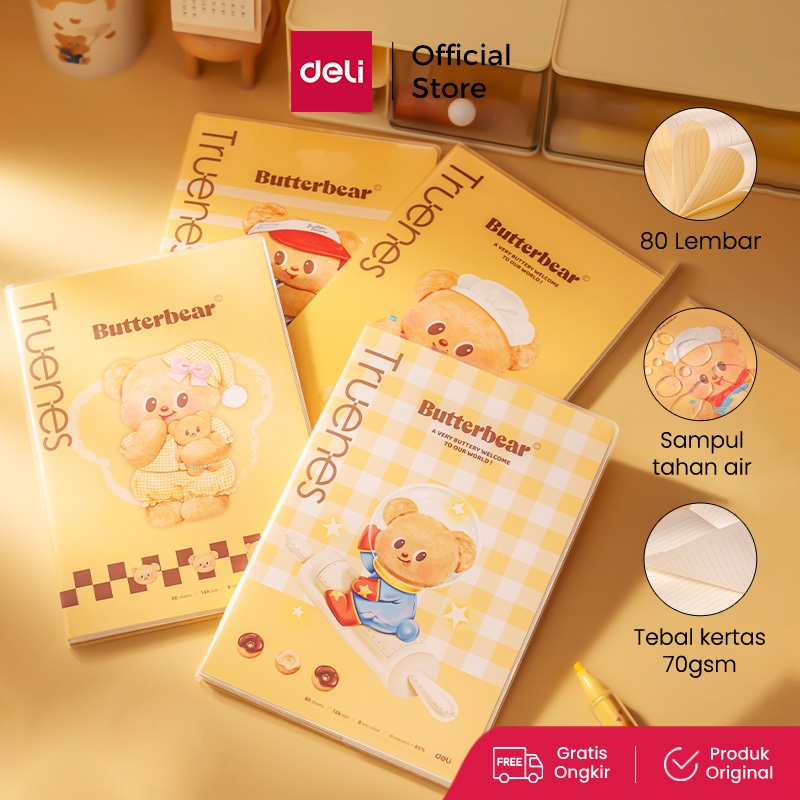 Jual Deli x Butterbear Buku Catatan / EVA Cover Notebook 80 lembar ...