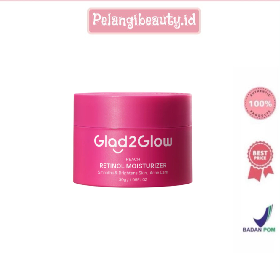 Jual Glad2Glow Peach Retinol Moisturizer 30g Moisturizer g2g Moist ...