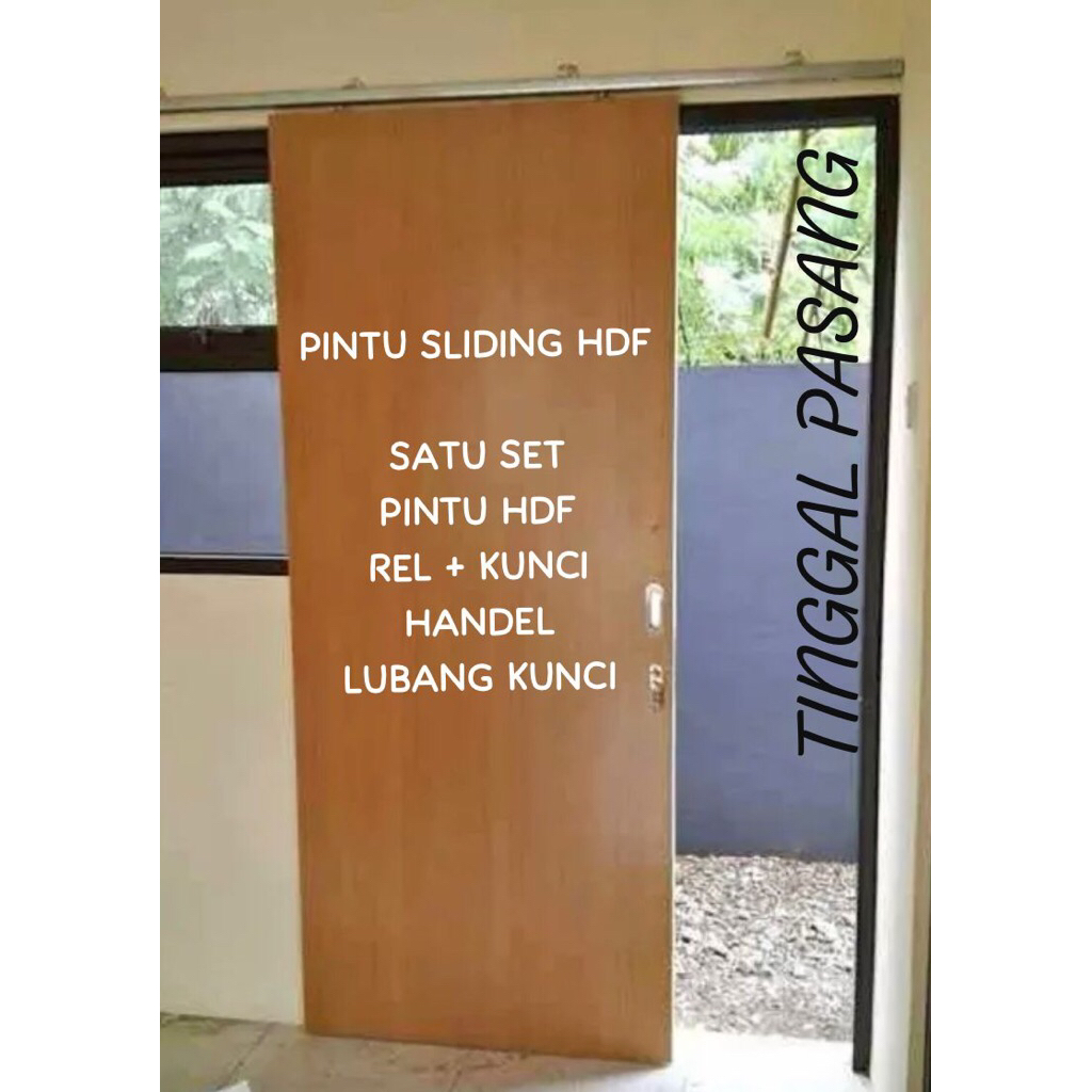 Jual PINTU SLIDING / PINTU GESER | SATU SET PINTU HDF + REL + KUNCI ...