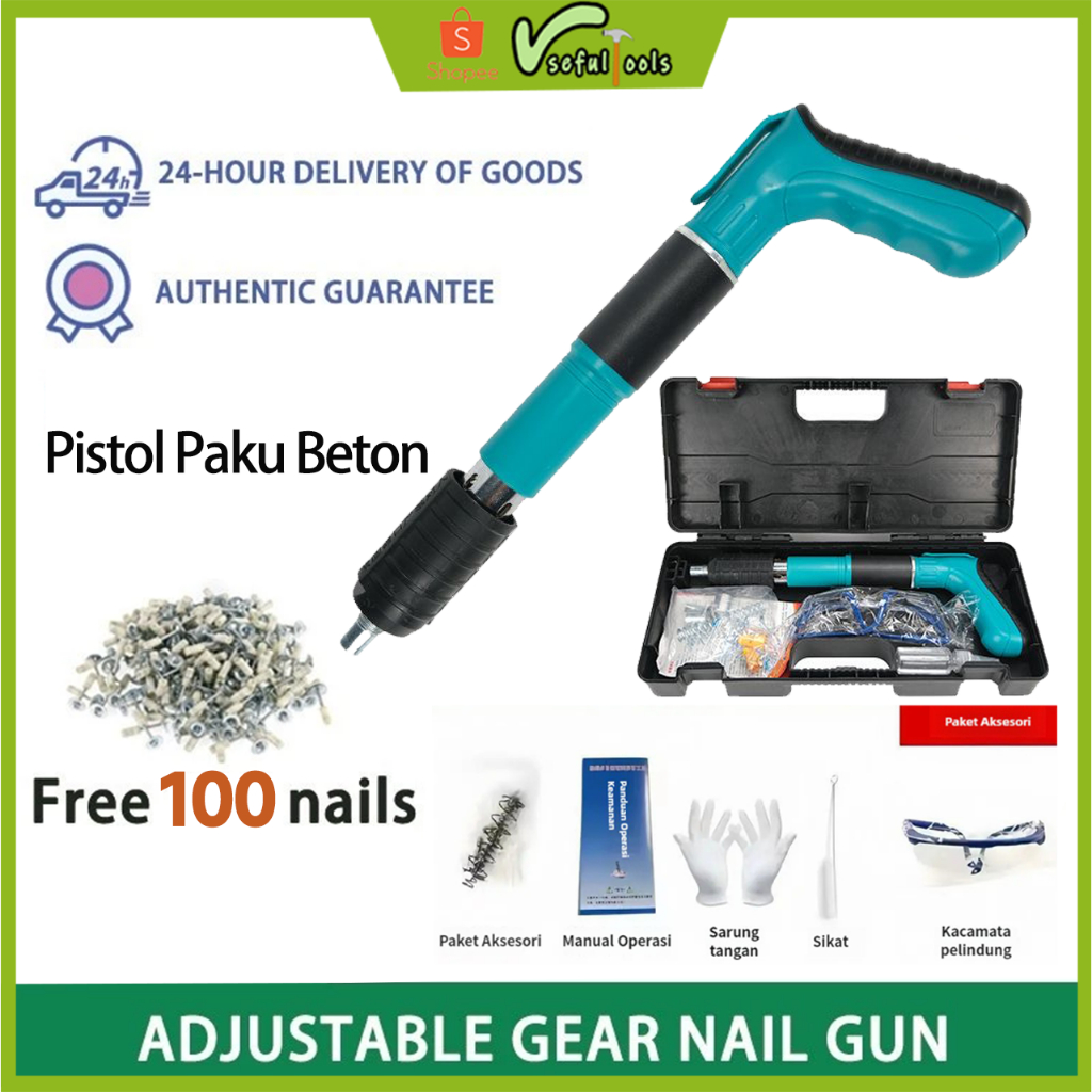 Jual Usefultools Nail Gun Pistol Paku Mesin Paku Beton Fastening Gun ...