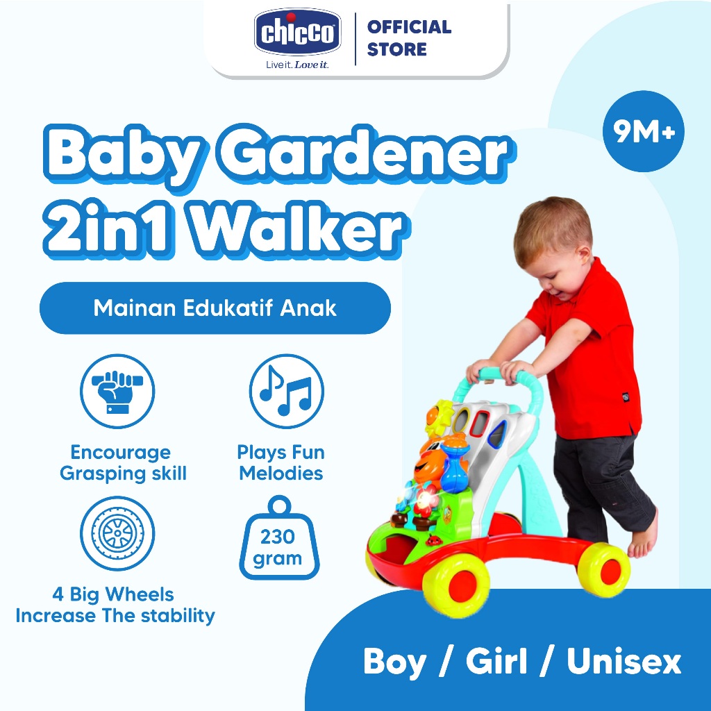 Jual CHICCO Toy Baby Gardener 2in1 Walker 9M+ / Mainan Baby Walker ...