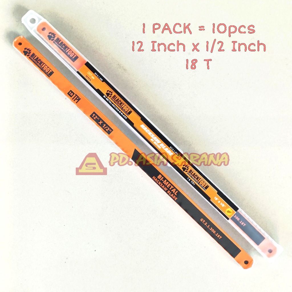 Jual [PACK] Mata Gergaji Besi 12" x 1/2" Inch x 18T BLACKFOOT Hacksaw ...
