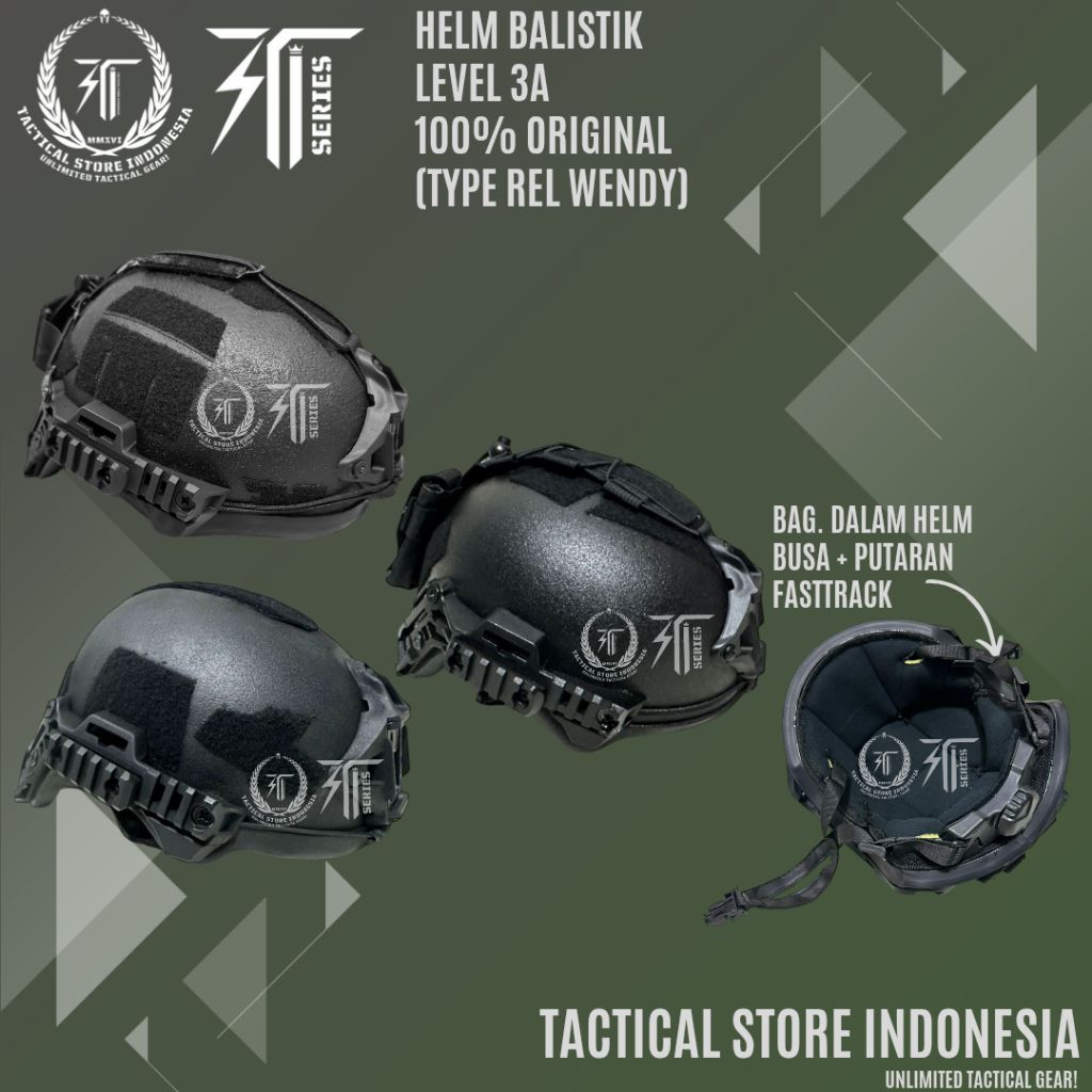Jual 100% ORIGINAL HELM BALISTIK LEVEL 3A REL WENDY Type Modified Tanpa ...