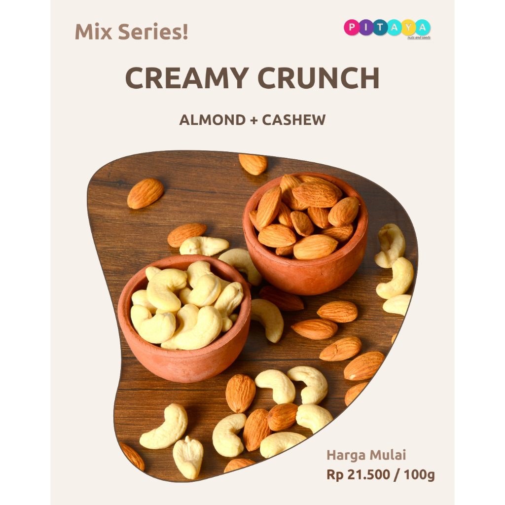 Jual Creamy Crunch Nut Mix – Cashew & Almond 250 gram - kacang mede ...