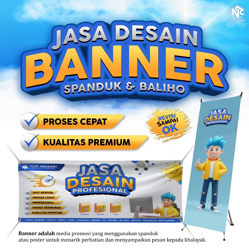 Jual Jasa Desain Banner Spanduk Baliho Kekinian Modern Simple Bebas ...