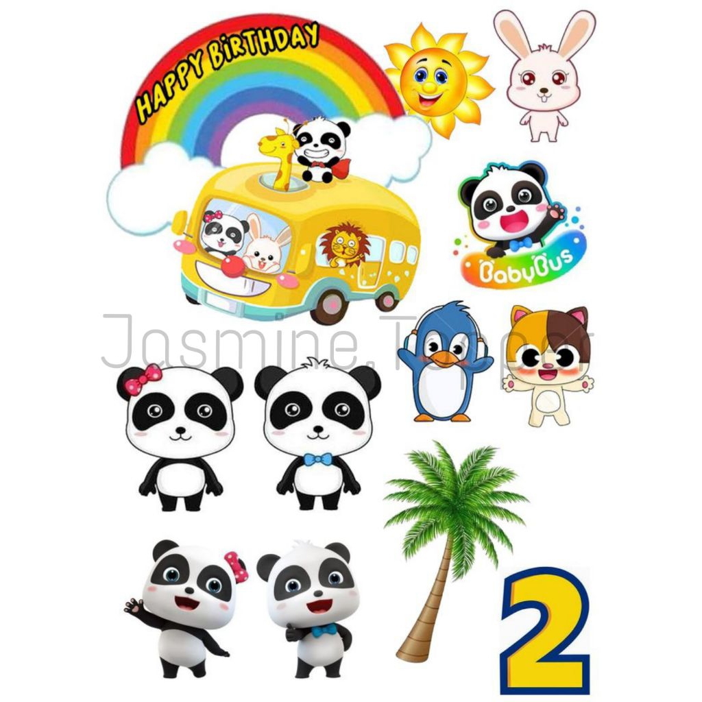 Jual TOPPER Cake BABYBUS [FREE] request Nama/Foto | Shopee Indonesia