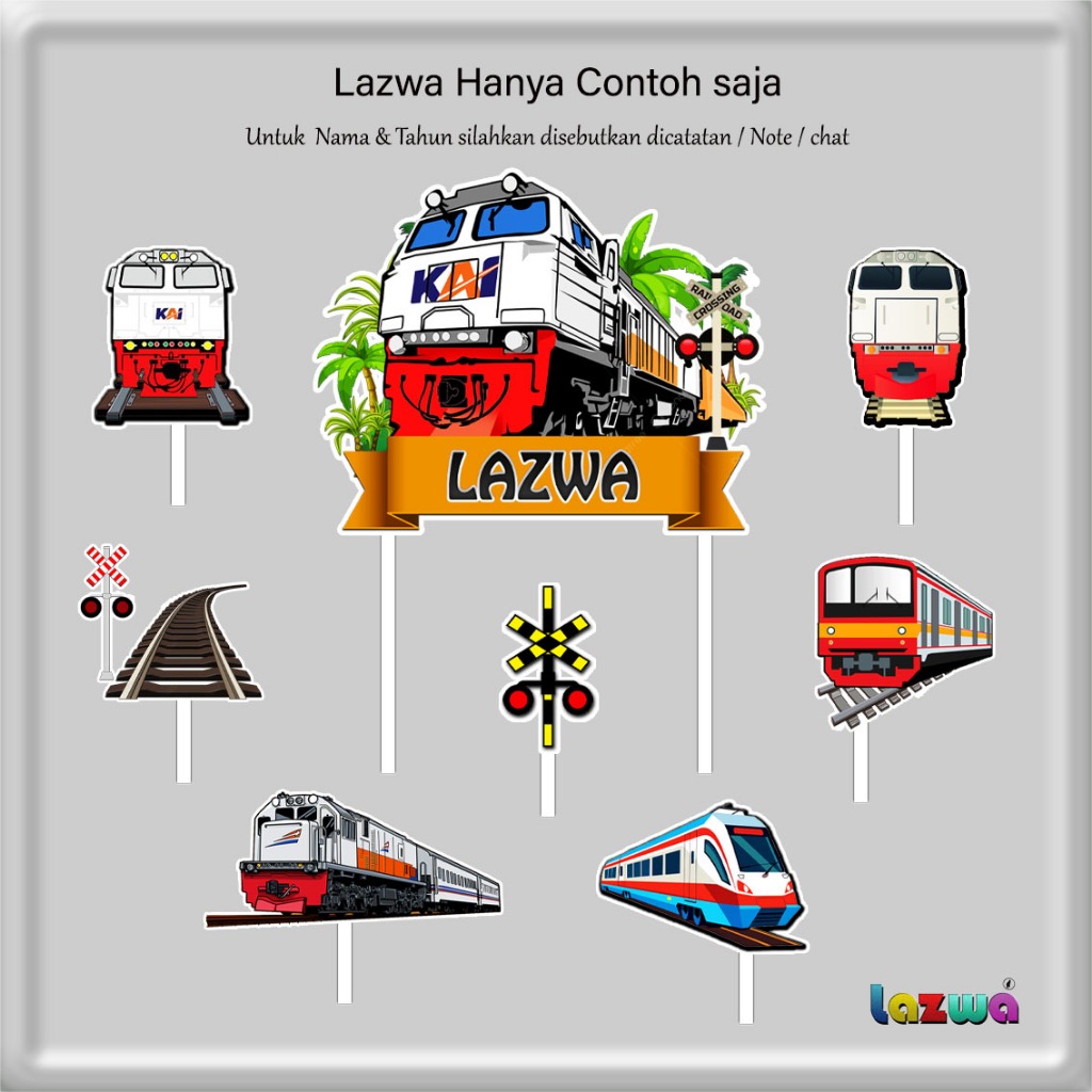 Jual Topper cake custom nama KRL kereta api hiasan kue & buket | Shopee ...