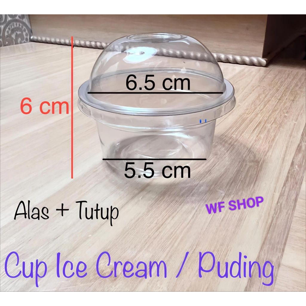 Jual Cup Ice Cream Puding Mini 6.5 cm / Cup Mochi Kue Roti Es Krim ...