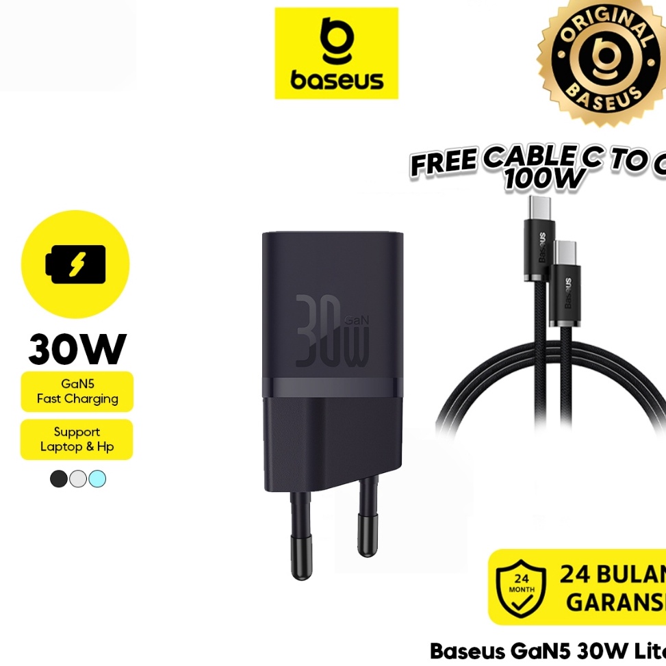 Jual KODE T1D Baseus Charger GaN5 Fast Charging 3W Dynamic Series Plus ...