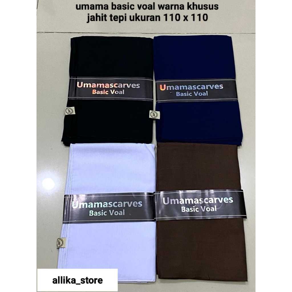 Jual Jilbab segiempat warna khusus basic voal umama anti letoy (jahit ...