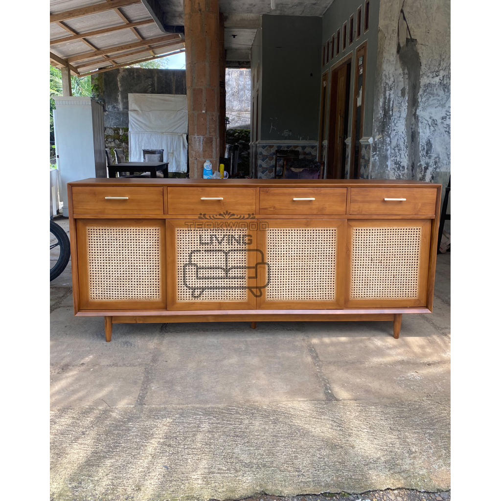 Jual Kabinet Rotan Kayu Jati Buffet Jati Almari Kabinet Kayu Jati ...