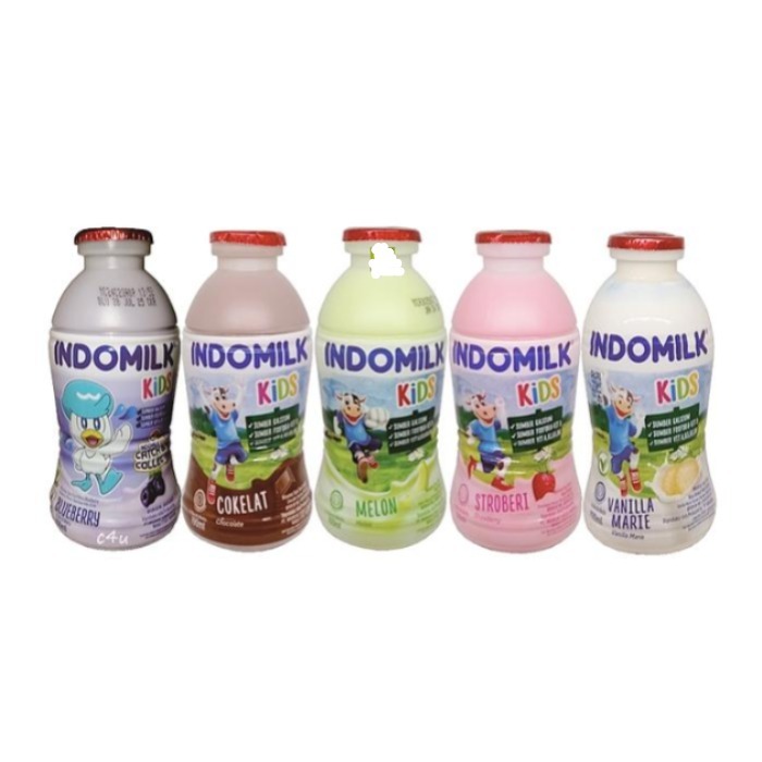Jual Susu Cair Indomilk | Varian Coklat/Strawbery/Vanilla/Melon/Bluebery | Kemasan Botol 190ml ...
