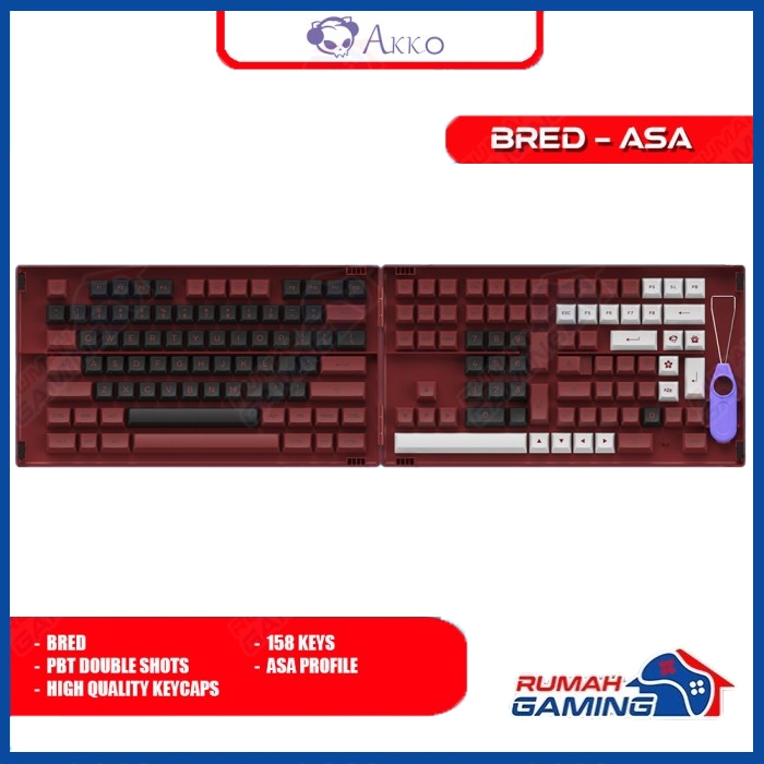 Jual AKKO BRED - Asa - Pbt - Keycap Set - 158 Key - Keycap - Keycaps ...
