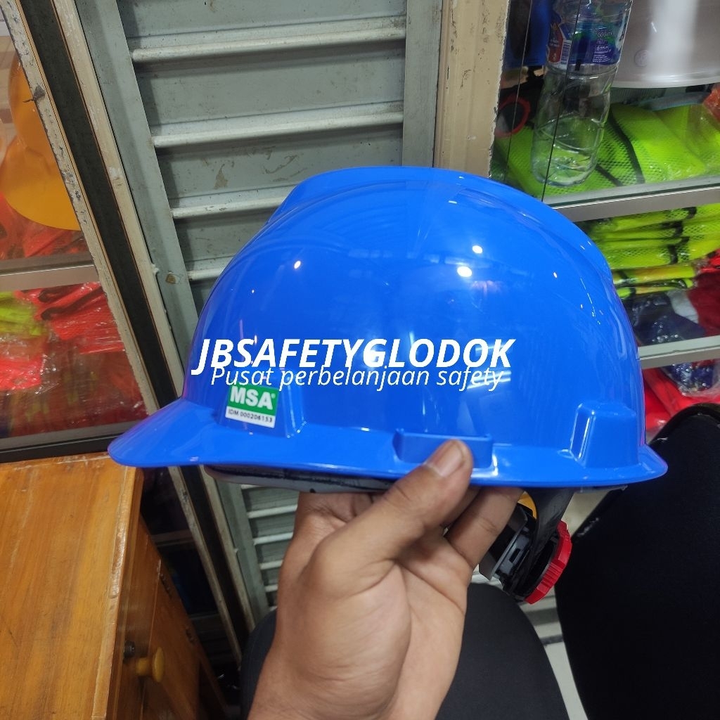 Jual Helm safety proyek MSA lokal standar SNI lengkap warna biru ...