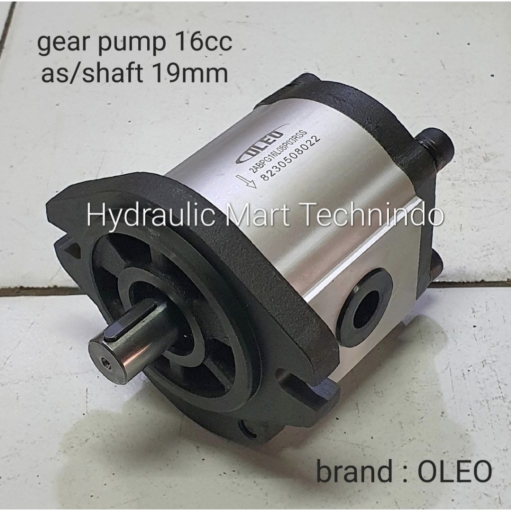 Jual pompa hydraulic gear pump 16cc as 19mm 2ABP-G-16-L08-P03-R-SS SAE-A brand OLEO | Shopee ...