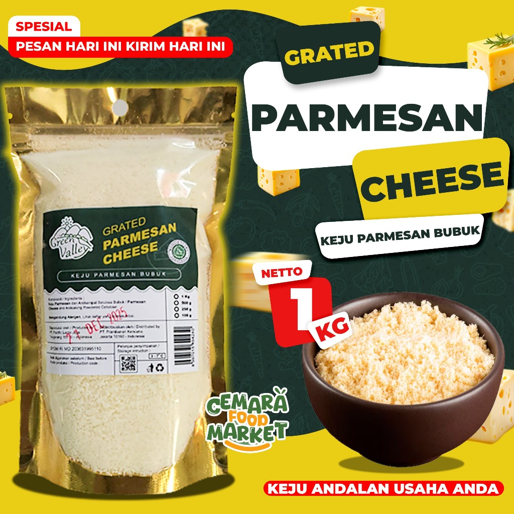Jual Parmesan Cheese Green Valley 1Kg Keju Bubuk Import Kualitas ...