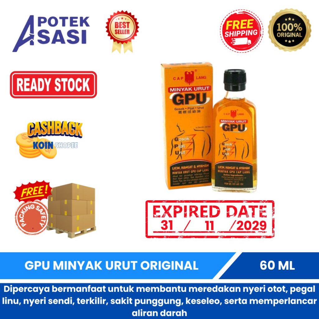 Jual GPU MINYAK URUT ORIGINAL 60 ML | Shopee Indonesia