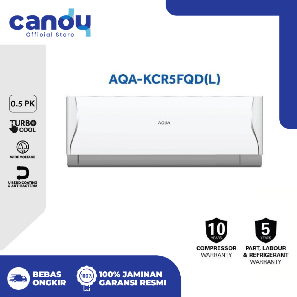 Jual AQUA AC 1/2 PK Split Standard Turbo Cool - AQA-KCR5FQDL | Shopee Indonesia