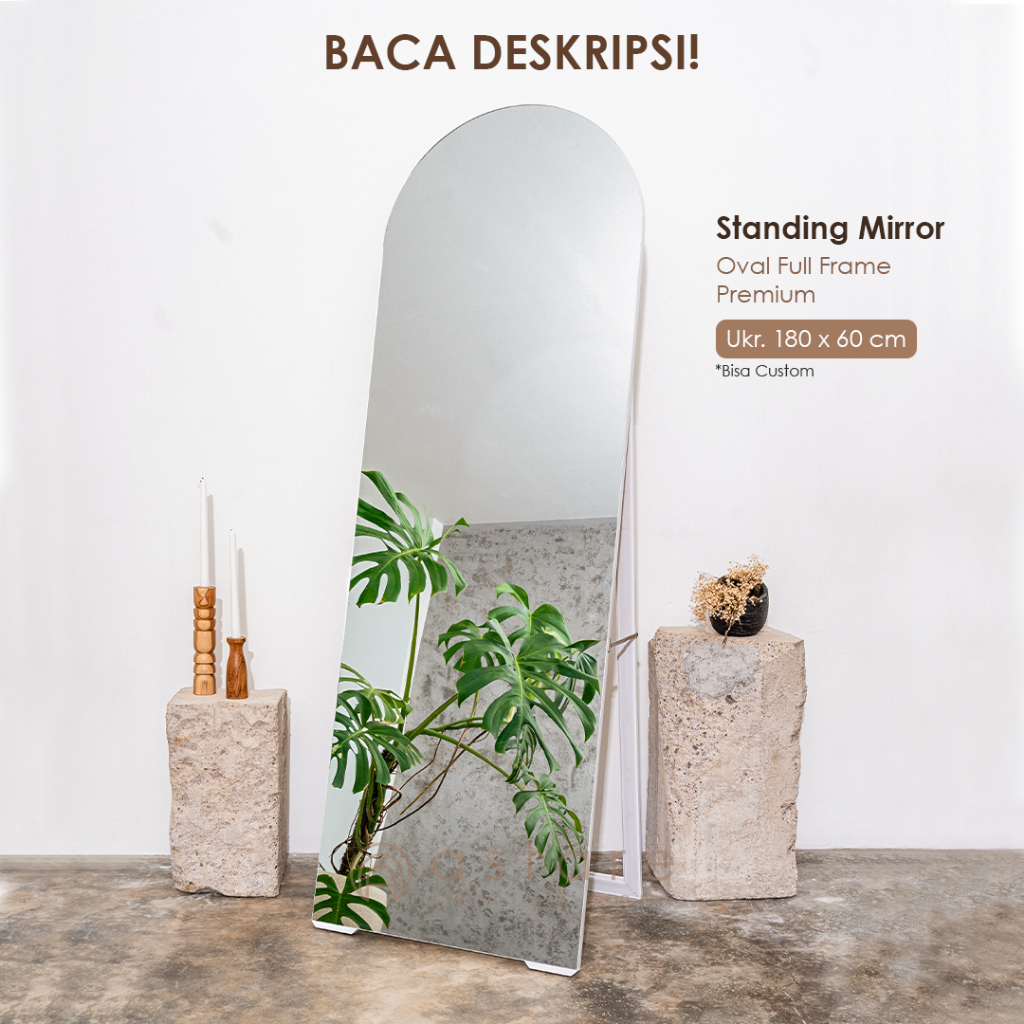 Jual Astare - Kaca Cermin Standing Mirror Aesthetic Oval premium 180x60 ...