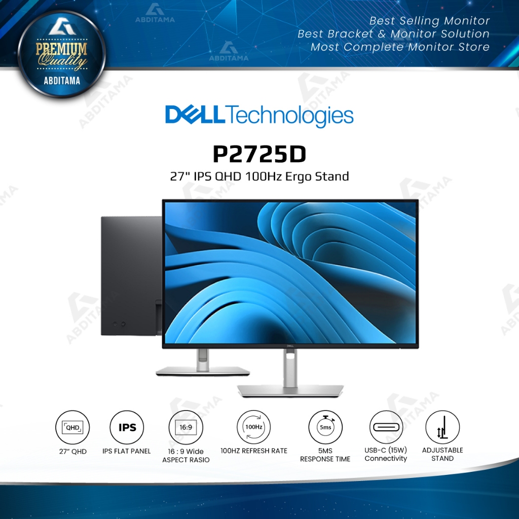 Jual Monitor Dell Pro 27 Plus QHD Monitor P2725D 27" IPS 1440p QHD 2K ...