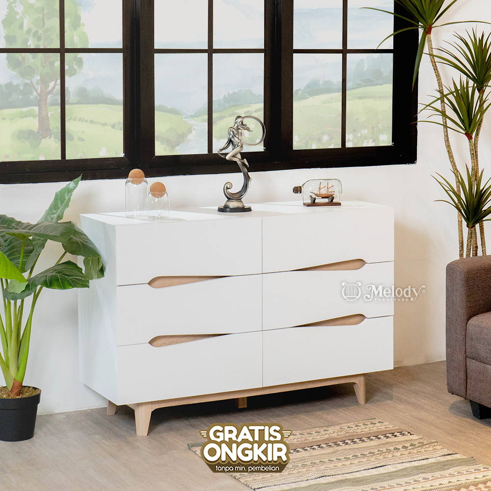 Jual Melody Furniture - Sideboard Credenza Minimalis Laci Buffet Ruang Tamu - Leaf Chest Drawer ...