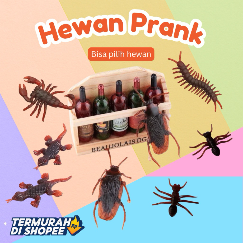 Jual Mainan Anak KECOA PALSU PRANK/ cicak kelabang Ular semut ...