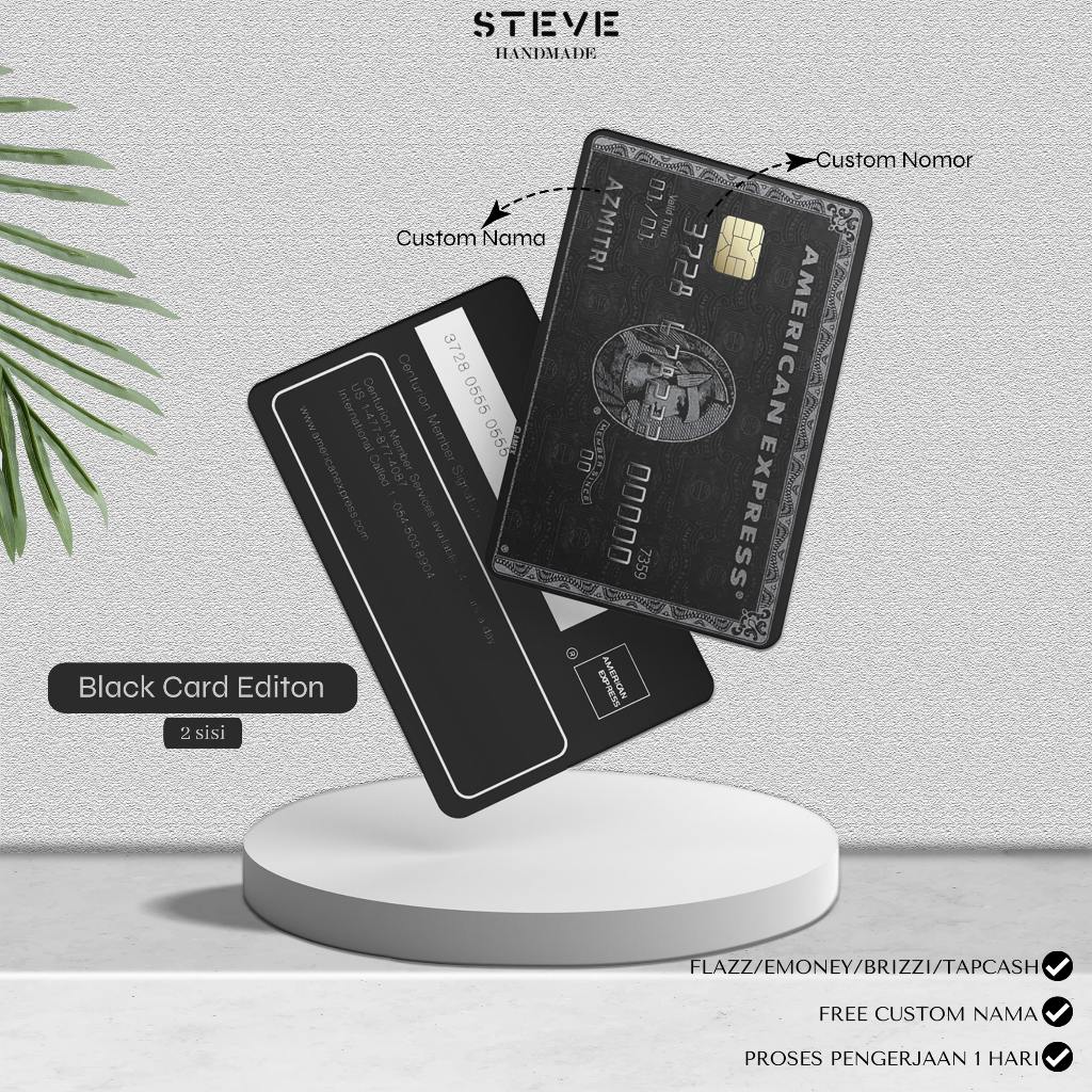 Jual Flazz Gen 2 Emoney Brizzi Tapcash American Black Card Custom Nama UV Print | Shopee Indonesia