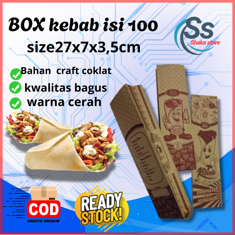 Jual bungkus kebab craft kemasan kebab lipat bungkus kebab ukuran ...