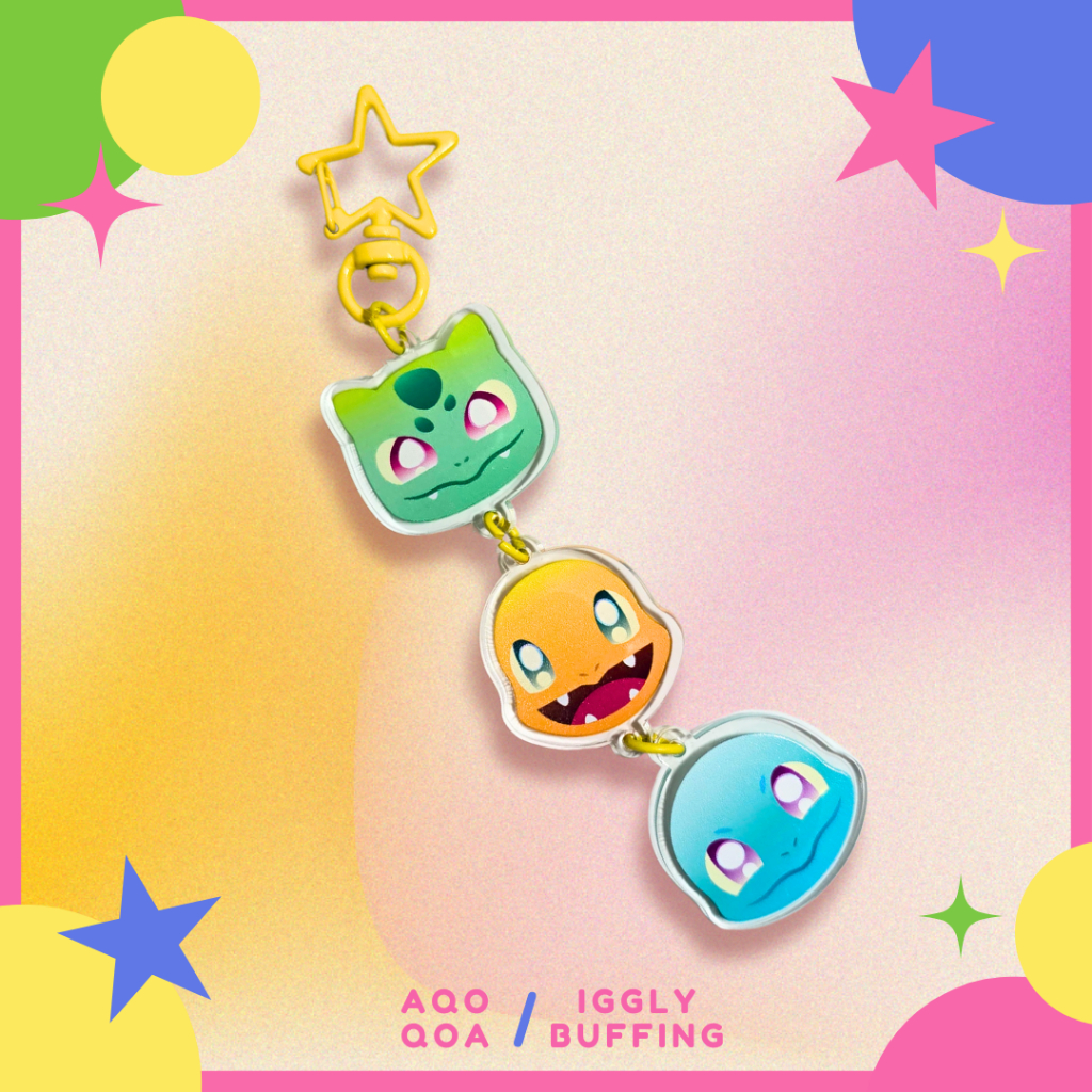 Jual POKEMON Gen 1 Kanto Starters Cute 3 Linked Keychain! Bulbasaur ...