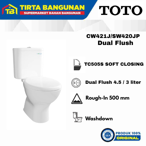 Jual TOTO CW421J SW420JP TC505S CLOSET / KLOSET / TOILET / WC 2 FLUSH 4 ...