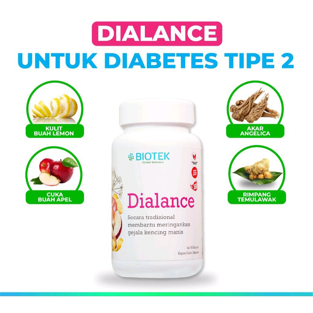 Jual 4 botol Biotek Dialance Original Obat Diabetes Penurun Gula Darah ...