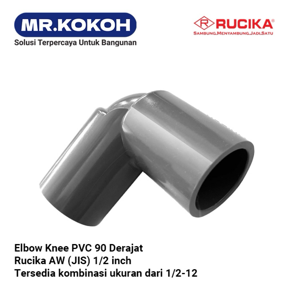 Jual Knee AW 1/2 Inch RUCIKA / Elbow AW / Keni AW RUCIKA 1/2" PVC ...
