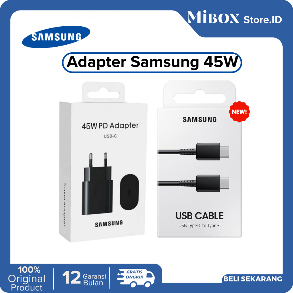 Jual Adapter Samsung 45W USB/type- C ORIGINAL A,series A50,A52s A53,A33 ...
