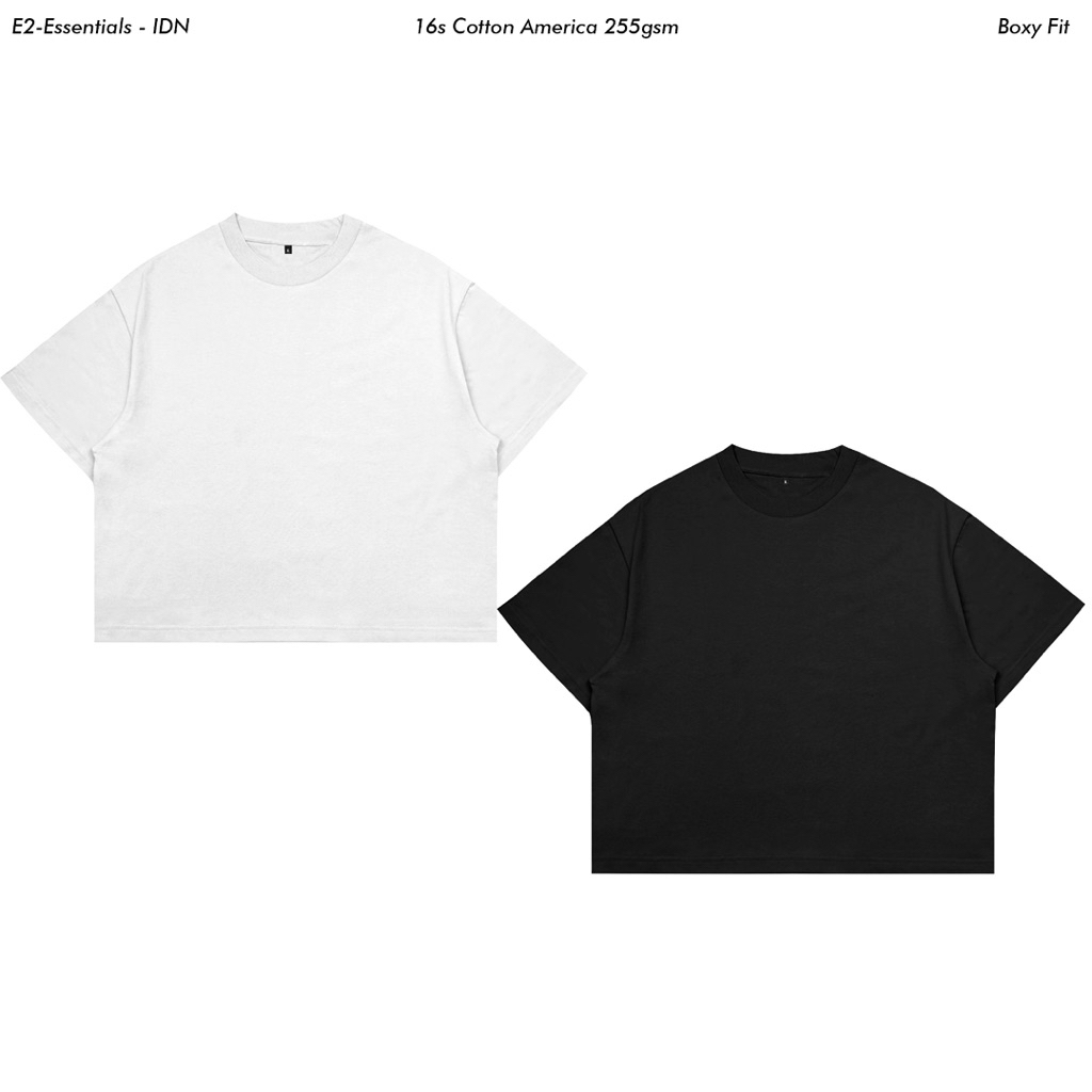 Jual E2-ESSENTIALS 16s Boxy Heavy Cotton Kaos Polos Heavyweight ...