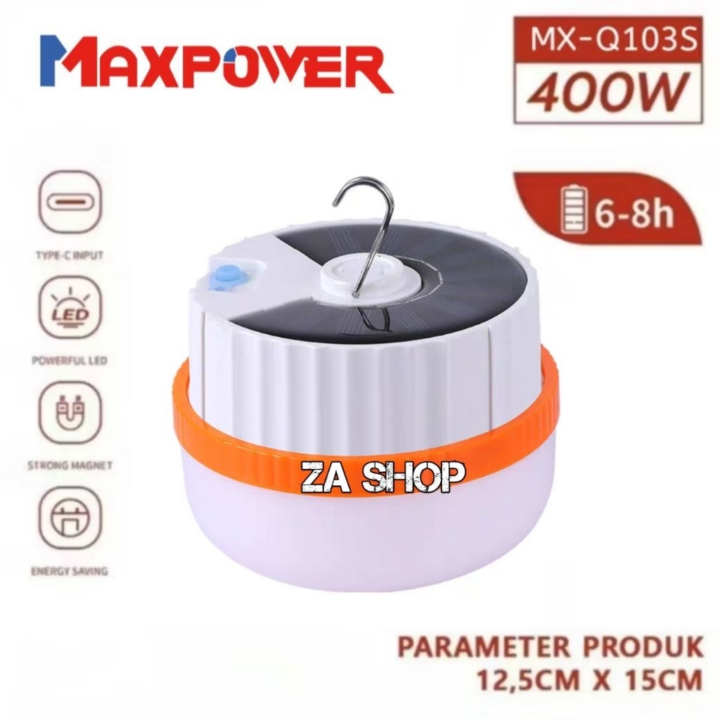 Jual Lampu Emergency Tenda Gantung Panel Surya Maxpower 400w Lampu Camping MX-Q103S | Shopee ...
