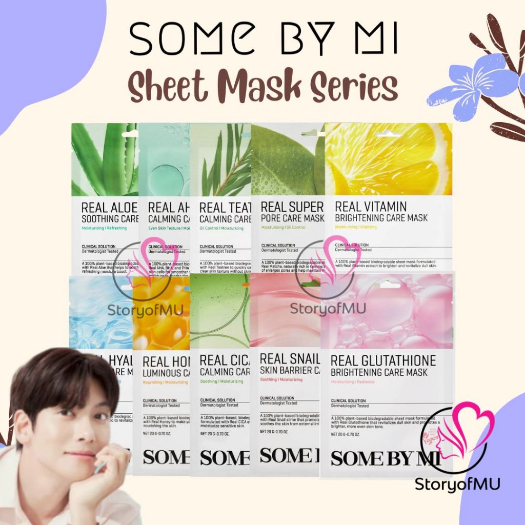 Jual ️ StoryofMU ️[BPOM] SOME BY MI Real Care Sheet Mask SomeByMi 20gr ...