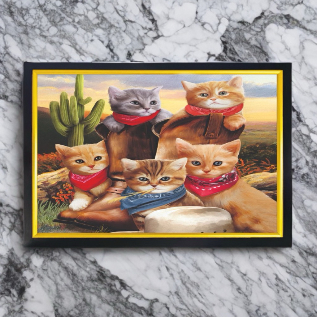 Jual hiasan dinding lukisan cetak gambar kucing cantik simpel plus ...