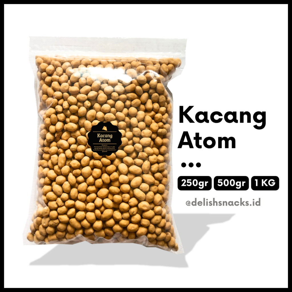 Jual [DELISH SNACKS] Kacang Atom (Grosir) 250gr 500gr 1 KG / Snack ...