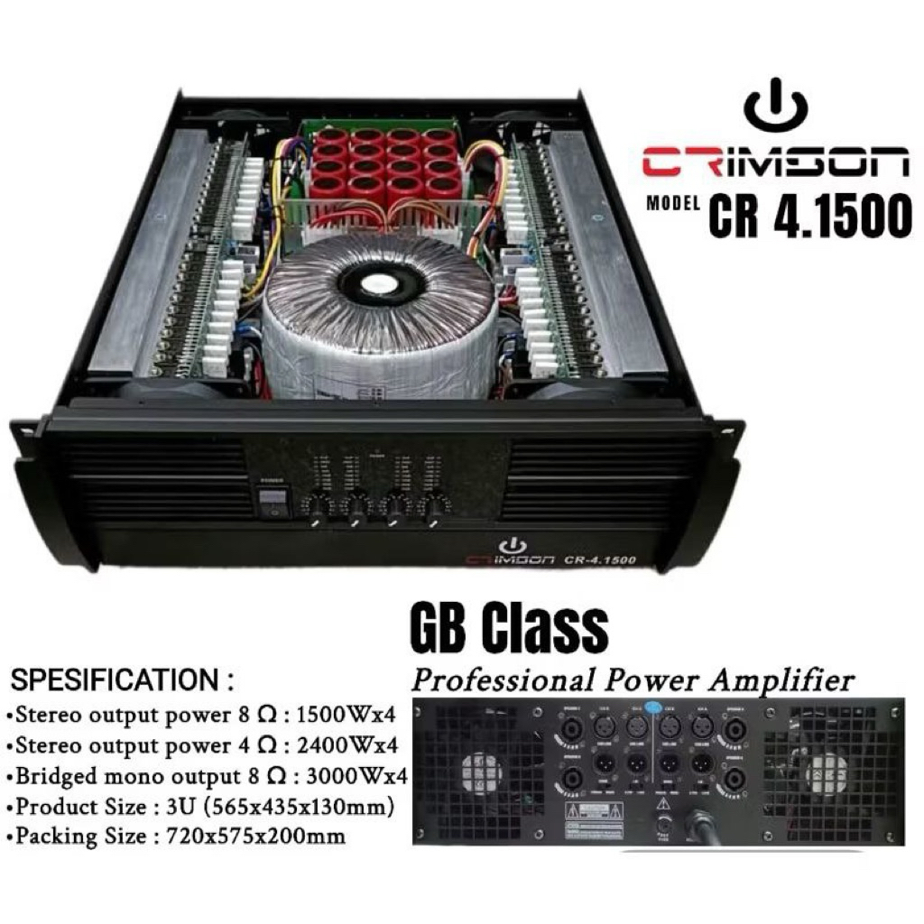 Jual power amplifier GB Class crimson 4 Channel CR 4.1500 | Shopee Indonesia