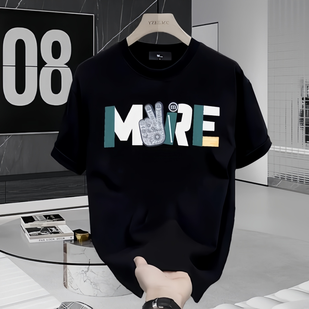 Jual （COD）Kaos Kerah Bulat dengan Motif "More" Trendi - 100% Katun Puras, Diskon Waktu Terbatas ...