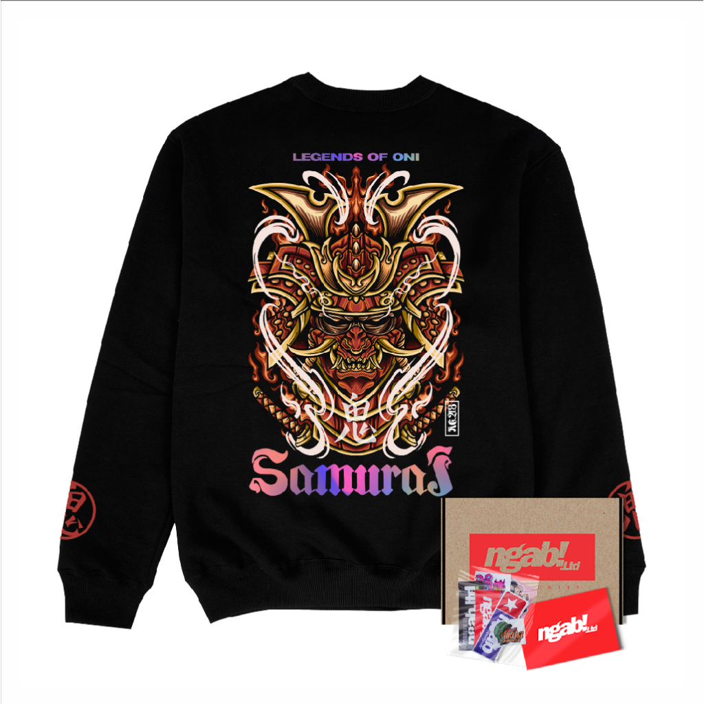 Jual Ngab Crewneck Reflective Rainbow Samurai Legends Of Oni Hitam ...