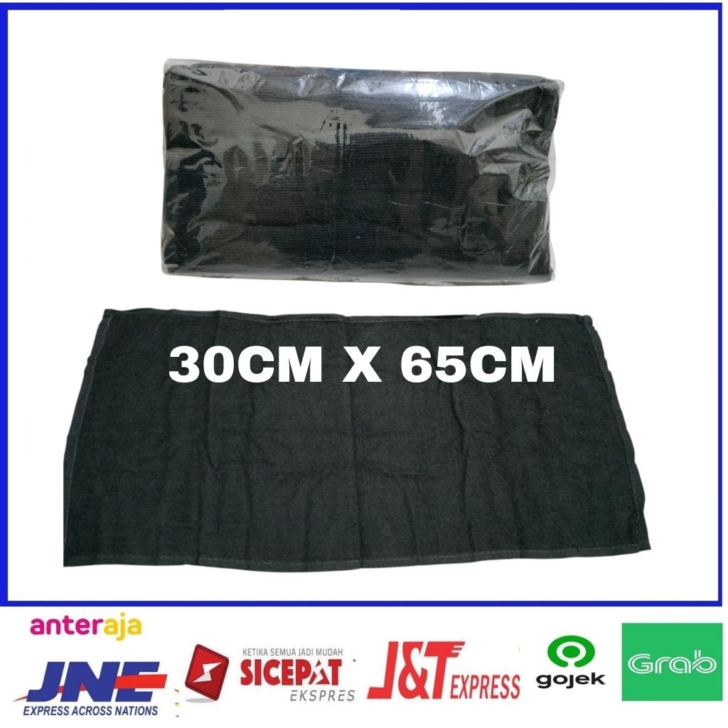Jual handuk salon lusinan warna hitam ukuran 30cm X 65CM isi 12pcs / anduk barbershop warna ...