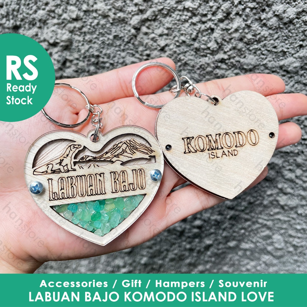 Jual RS LABUAN BAJO KOMODO ISLAND LOVE Keychain / Gantungan Kunci Kayu ...