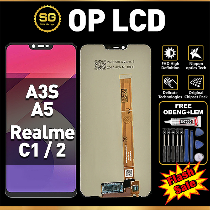 Jual Original LCD For OPPO A3S A5 LCD Realme 2 LCD Realme C1 Original ...