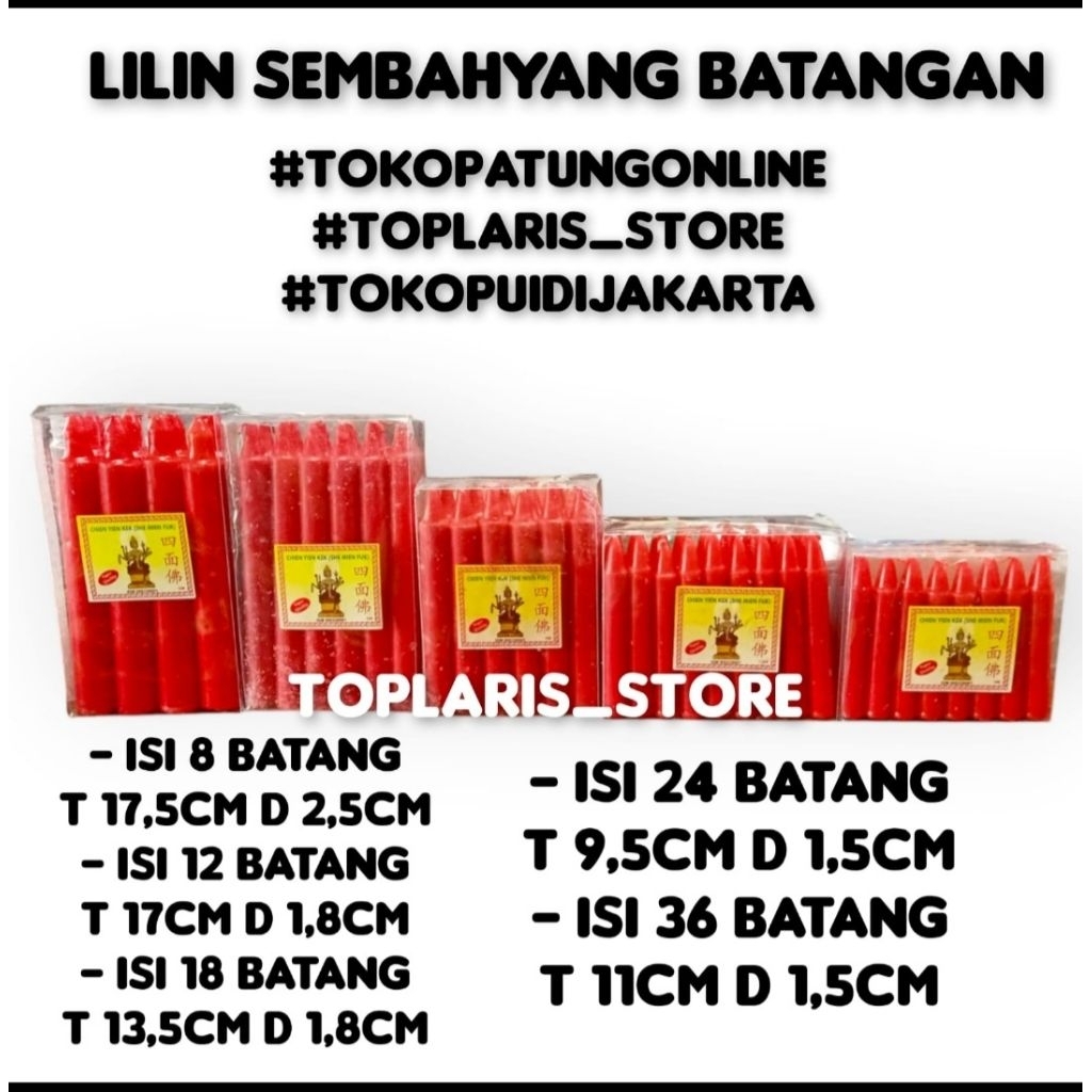 Jual Lilin Merah JUMBO isi 8 / 12 / 24 / 36 / 44 Batang | Shopee Indonesia