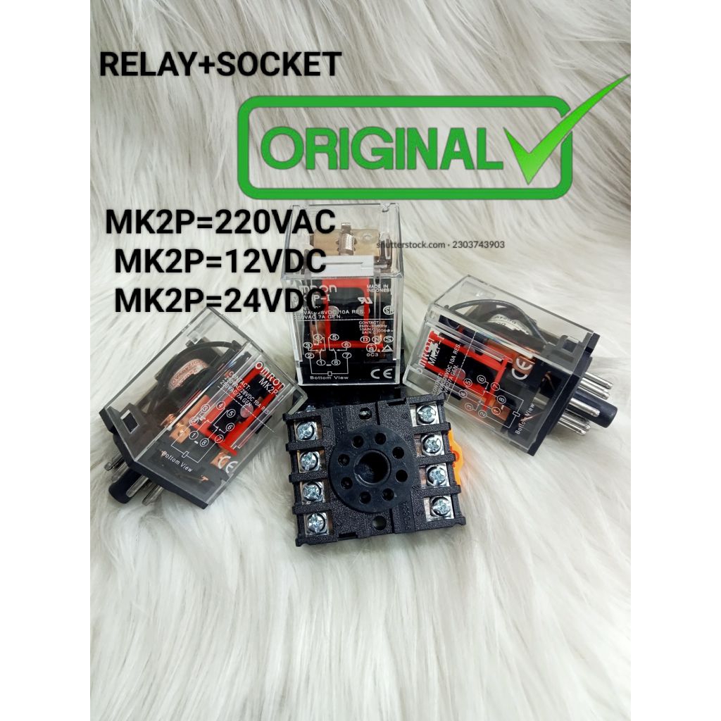 Jual relay Omron original plus SOCKET MK2P 220VAC 10A 8PIN ORIGINAL/Relay mk2p 220vac 10a 8pin ...