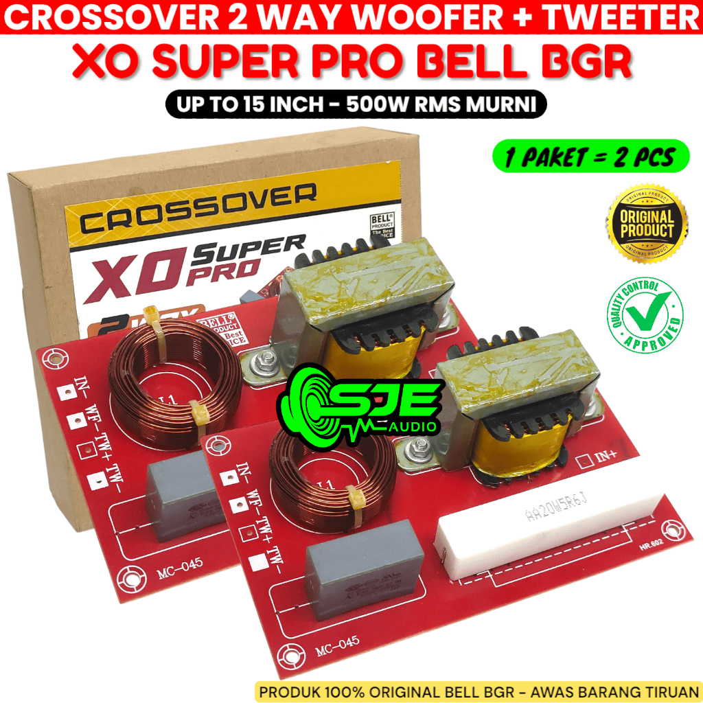 Jual CROSSOVER 2 WAY WOOFER TWEETER XO SUPER PRO BELL BGR UP TO 15 INC ...