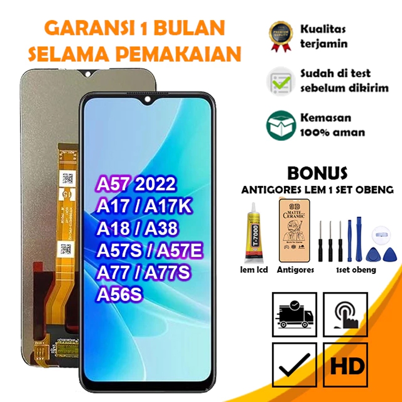 Jual [ ORIGINAL ] LCD OPP0 A57 2022 4G /A77S/ Y33S / A57 5G / A77 4G/ A17 / A17K / a18 FULLSET ...