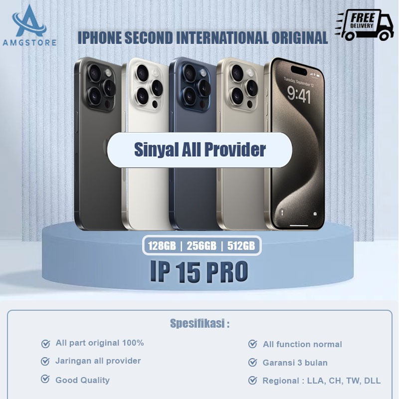 Jual IP 15 PRO Second Normal 128GB 256GB 512GB Inter Fulset Mulus Like New Good Condition all ...