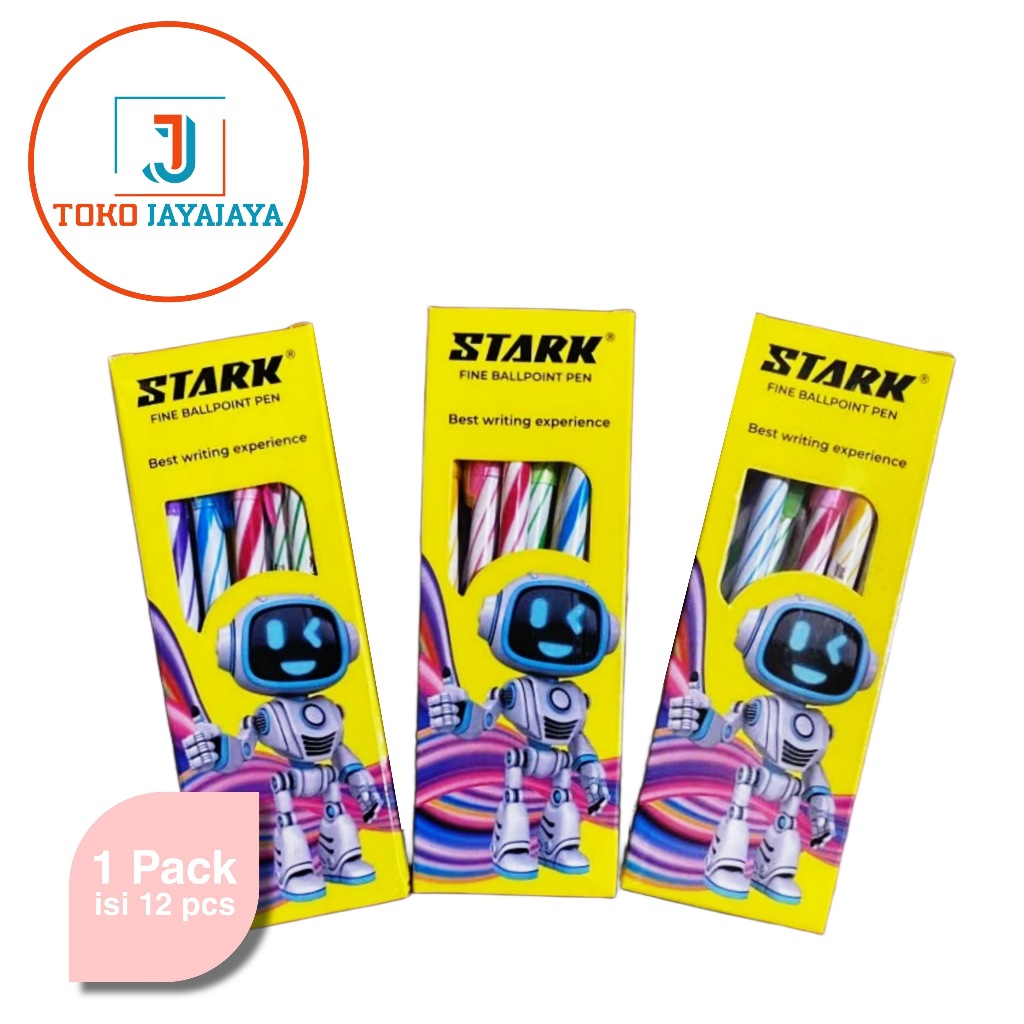 Jual (12pc) PULPEN ULIR / PEN LILIN STARK 1 PAK / BOLPOIN HITAM MURAH ...